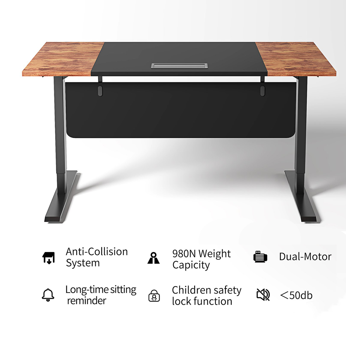 Maidesite Executive Series 63 Inch Two-tone Electric Standing Desk ...